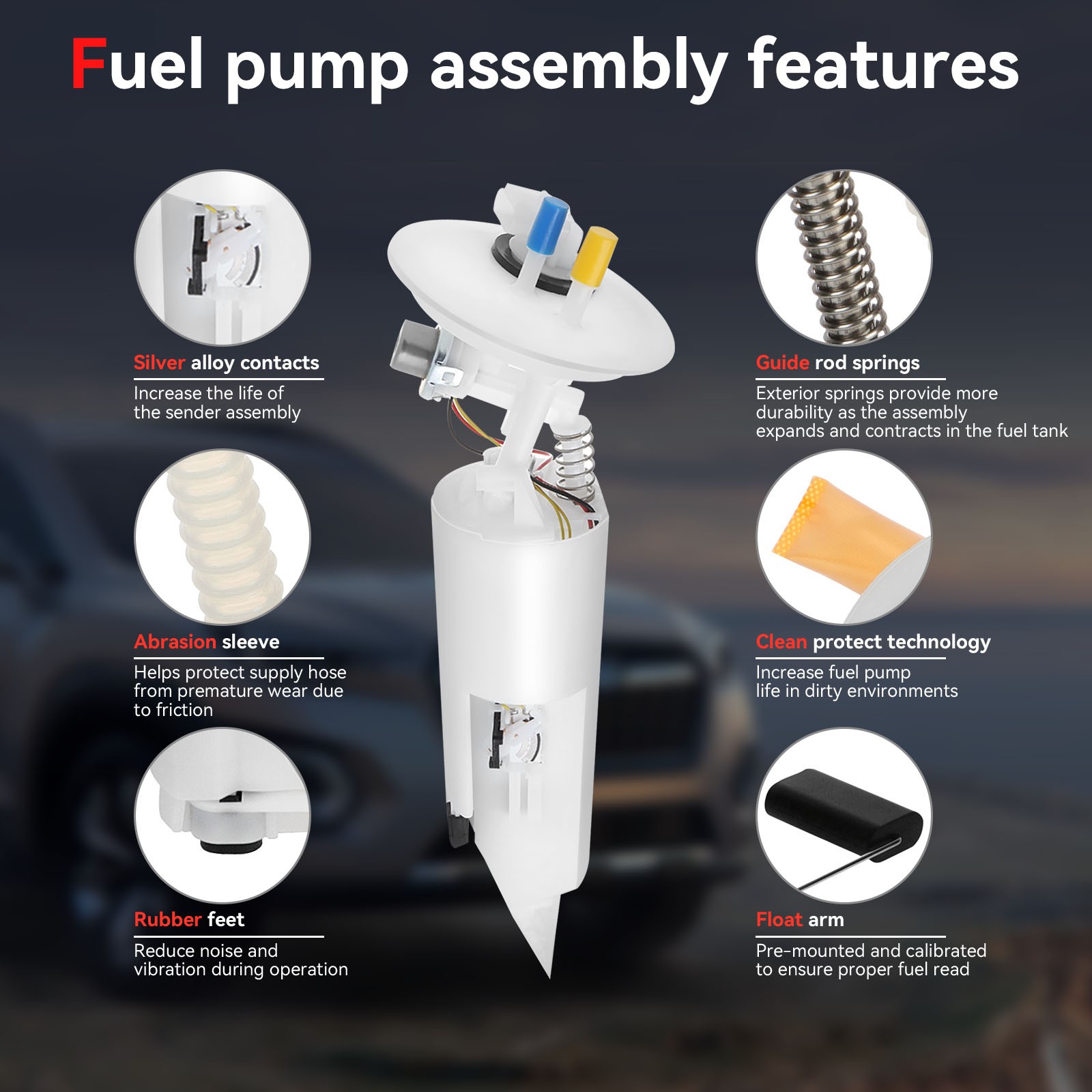 For Dodge Caravan Chrysler Voyager Plymouth 3.3L 3.0L 2.4L Fuel Pump ...