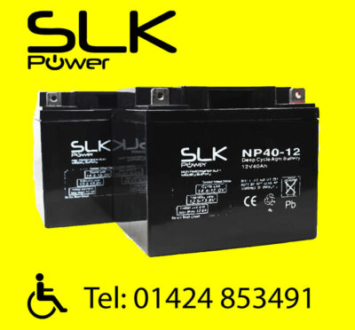 (2.) PAIR 12v 12 17 24 33 36 40 50 55 75AH RASCAL MOBILITY SCOOTER ...