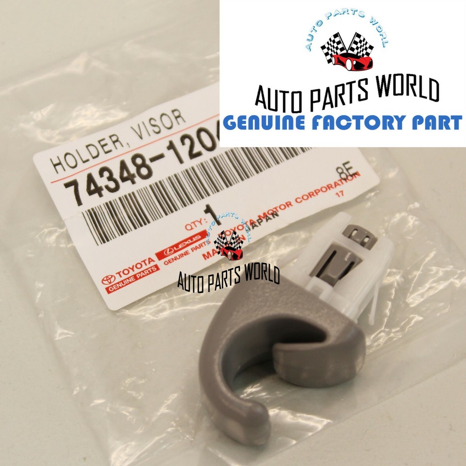 GENUINE OEM TOYOTA RAV4 LEXUS SCION xA GRAY SUN VISOR HOLDER CLIP 74348 ...