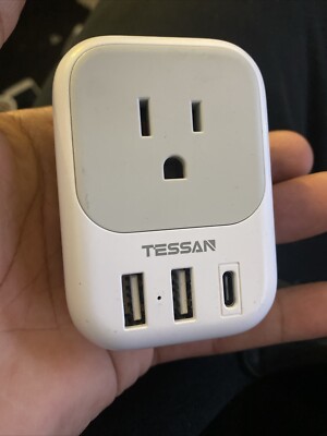 European Travel Plug Adapter International Plug 4 AC Outlets, 3 USB ...