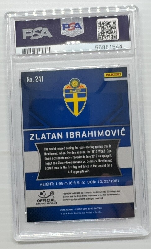 2016 Prizm Zlatan Ibrahimovic #241 PSA 9 MINT Sweden | eBay