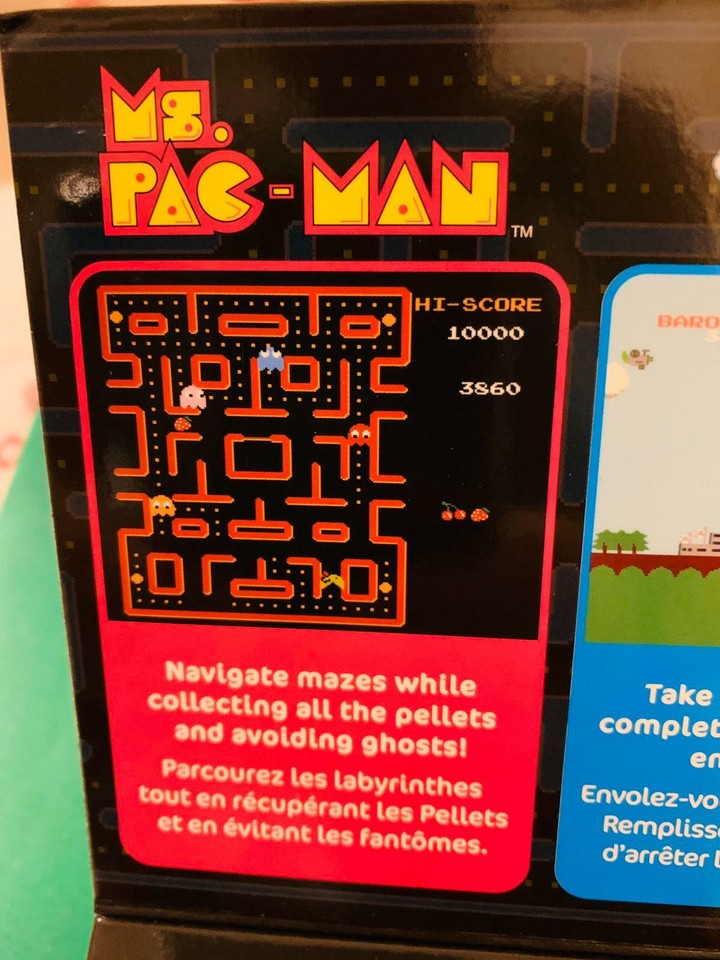My Arcade Official Ms PAC MAN Pocket Player Handheld Video Game + 2 ...