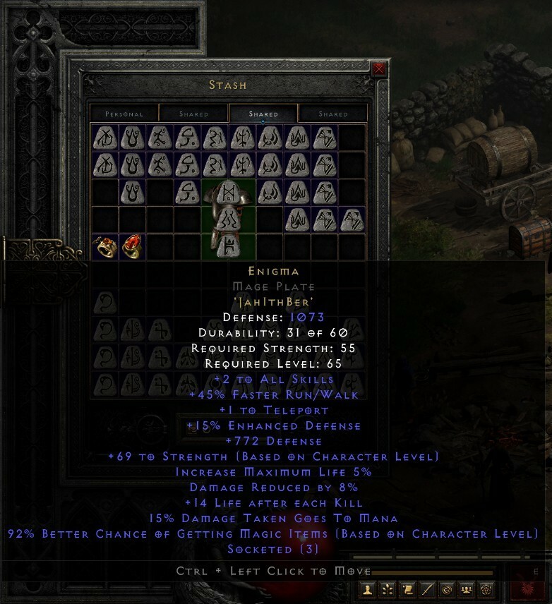 D2R Enigma Mage Plate 15ed +772 1073D (3 off perfect) Diablo2 ...