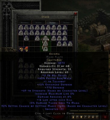 D2R Enigma Mage Plate 15ed +772 1073D (3 off perfect) Diablo2 ...