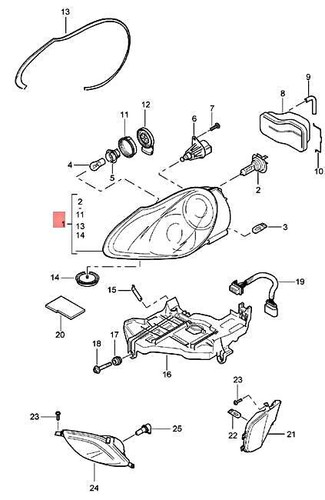 Genuine PORSCHE Cayenne 9PA Headlights Left 95563115331 | eBay
