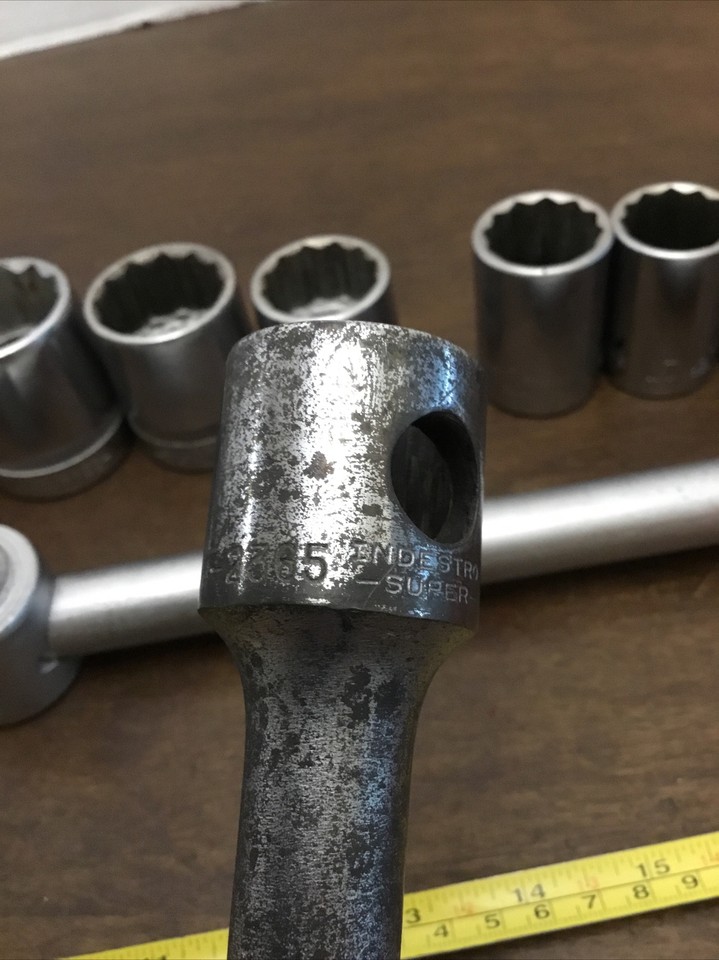 3/4” Drive 12 Pt Socket Set Indestro W/ Slide T-Bar Breaker Extensions ...