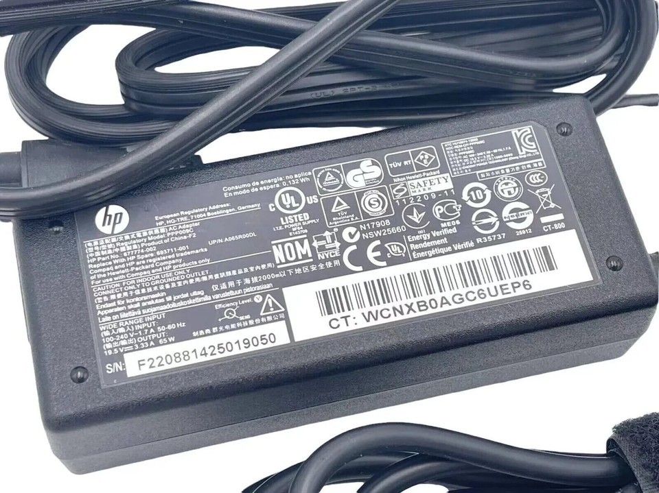 Genuine HP 65W AC Adapter EliteDesk Desktop Mini 705 800 G2 G3 G4 Power ...