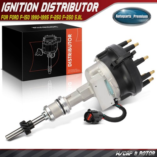 Ignition Distributor w/ Cap & Rotor for Ford F-150 1990-1995 F-250 F ...