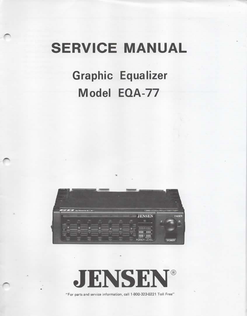 Service Manual Repair Guide for Jensen MODEL EQA-77 Graphic Equalizer 7 Band | eBay
