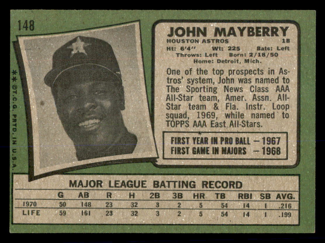 1971 Topps Baseball #148 John Mayberry NM *RC1 | eBay