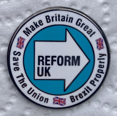 *NEW* Reform UK enamel lapel pin badge / brooch. Great Britain, Nigel ...