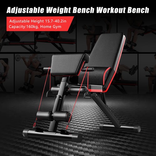 Home Workout Adjustable Weight Bench Exercise Equipment Sit Up Dumbbell ...