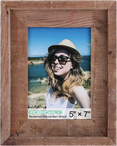 Reclaimed Barnwood 5X7 Picture Frame,Farmhouse Rustic Distressed Wood ...