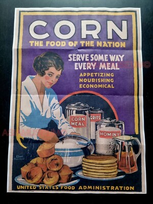 1943 WW2 USA AMERICA FOOD NATION WOMEN CORN WEAPON WAR US PROPAGANDA ...