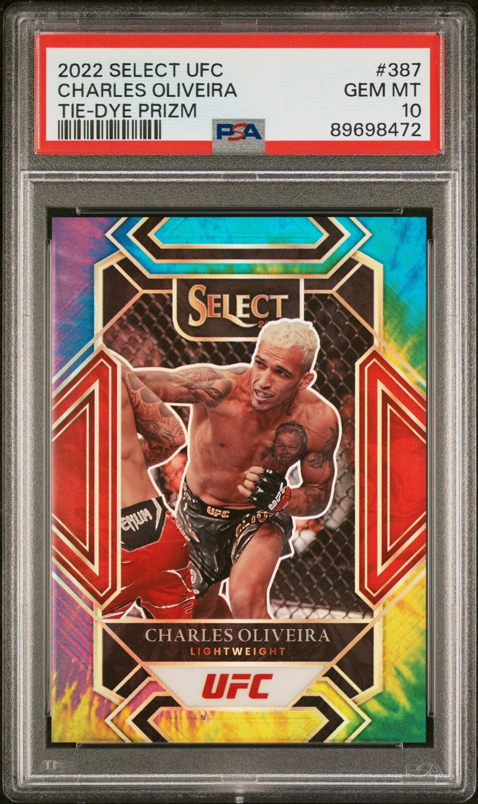 2022 Panini Select UFC - Mezzanine Tie-Dye Prizm #387 Charles Oliveira ...