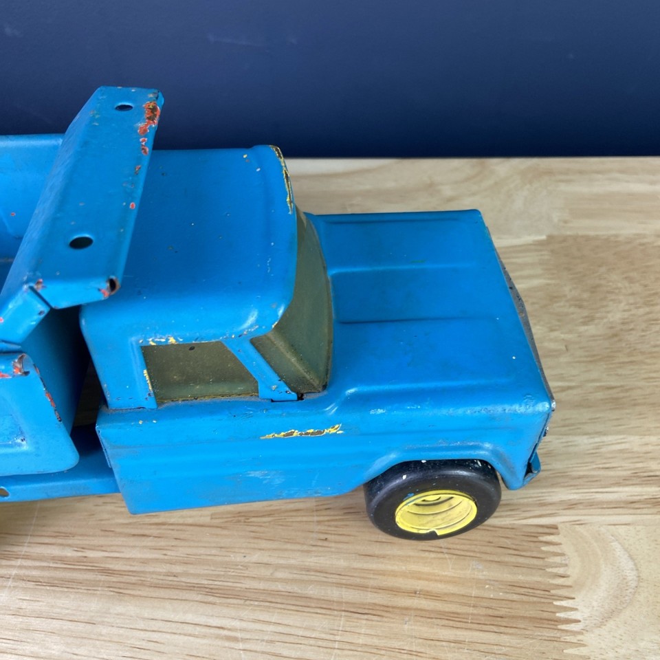 Vintage 1960s Ertl Structo Blue dump Truck Pressed Steel Lever | eBay