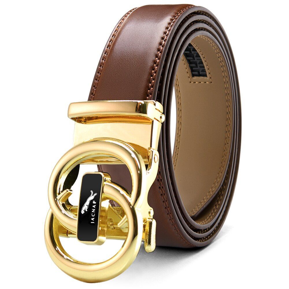 Adjustable Leisure Ratchet Belts - Cowhide Leather Be… - Gem