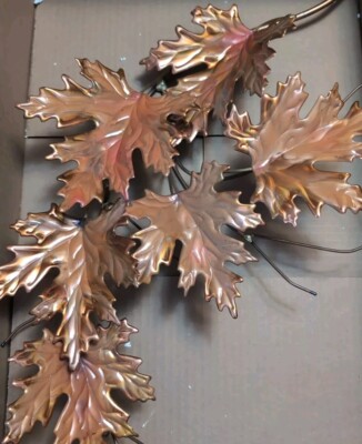 Vintage Copper Maple Leaves Wall Art Hanging 20” Vintage Fall Decor ...