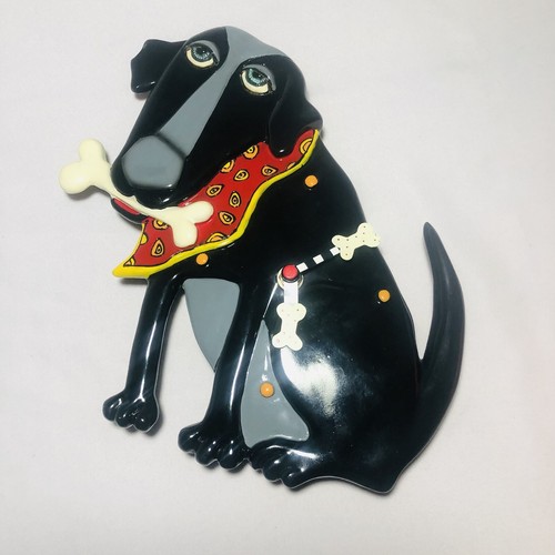 Allen Design Parker The Labrador Dog Quartz Wall Clock w/Dog Bone Read ...