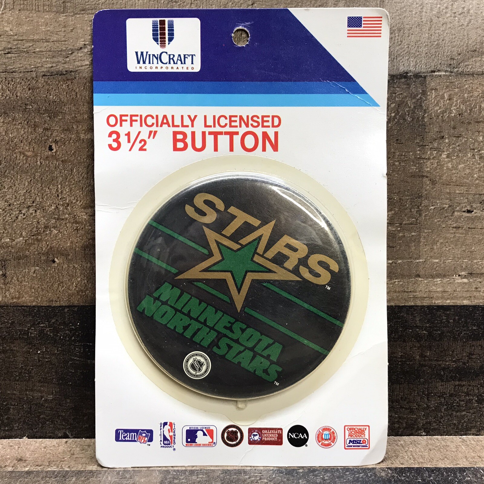 Vintage MINNESOTA NORTH STARS 3-1/2” Button By Wincraft Inc *Made In ...