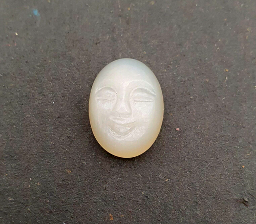 Natural White Moonstone Hand Carved Face Loose Gemstone 16x21 MM 26 CT ...