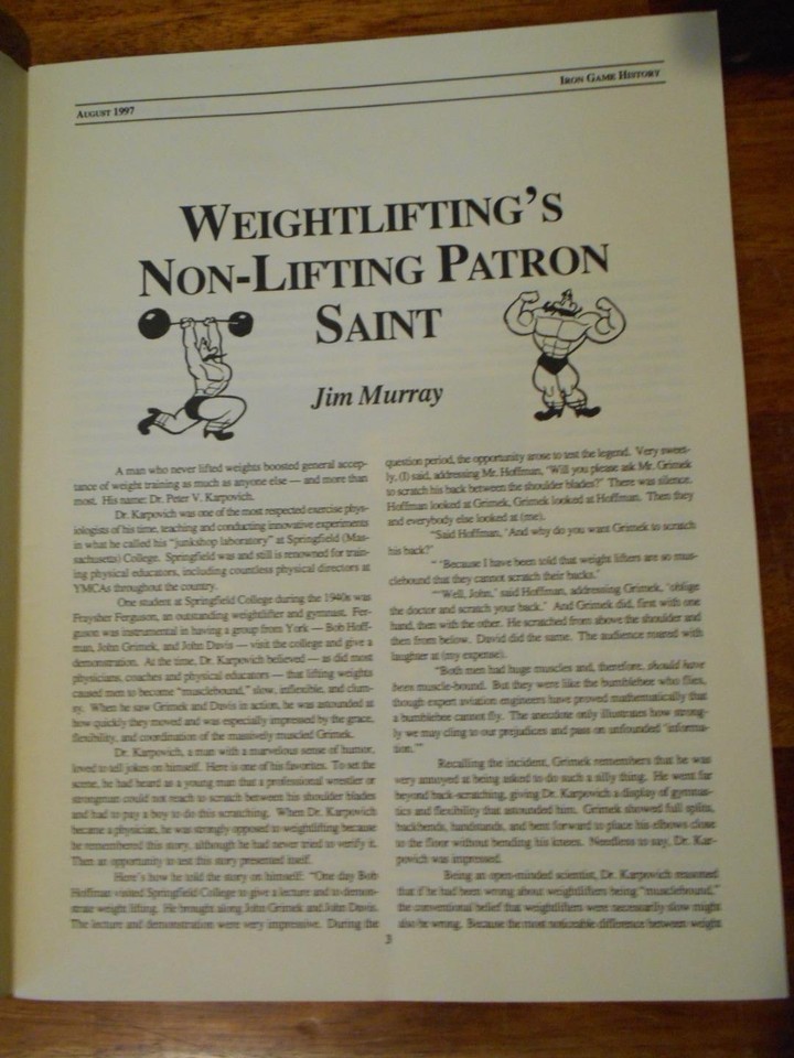 IRON GAME HISTORY bodybuilding strongman magazine booklet AN ...