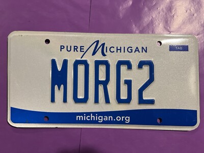 LICENSE PLATES Michigan Vanity Morg 2 | eBay