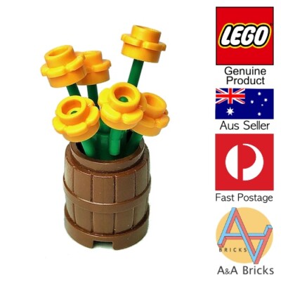Genuine LEGO® - Flower Pot Barrel with Yellow Flowers - All new parts ...