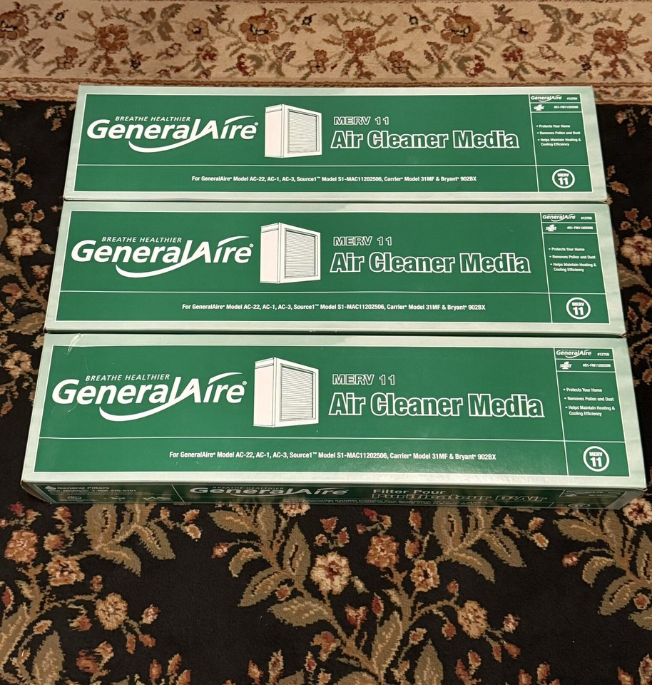 (3) Generalaire Pleated Media Filter 4001 Part # 12758 General 3-PACK ...