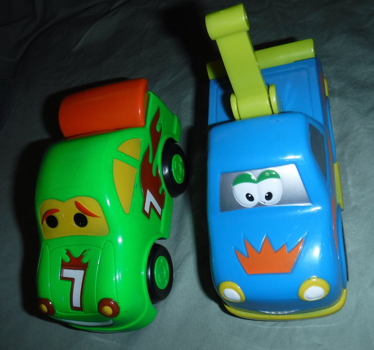 2 Oley Tow Truck & Racecar 6" Rolling Push Cars Toy | eBay