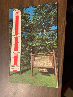 Unposted Postcard Barometer of Snowfalls Previous Years Keweenaw County ...