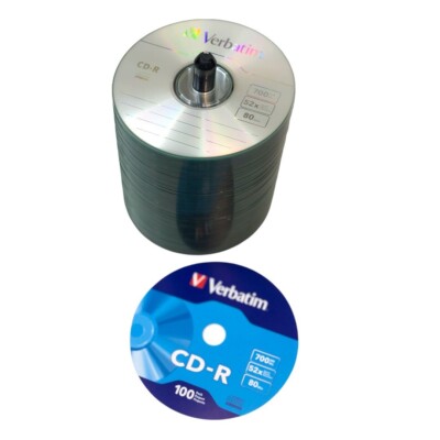 Verbatim Cd-R Discs, 700mb/80min, 52x, Spindle, Silver, 100/pack 94554 ...