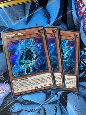 Yu-Gi-Oh! 3x Spright Blue (Euro) POTE-EN003 Secret Rare 1st Edition ...