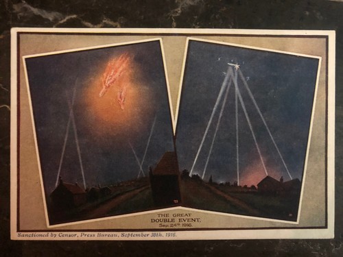 Mint Germany 1916 PPC Postcard Zeppelin bomber Being Shot Down Over ...
