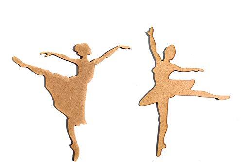 Wooden Ballet Dancer MDF Shapes Cutout Crafts Work Home Room Decor 2 ...