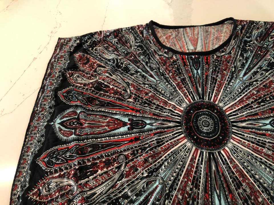 SHEIN Womens XL Black Red Turquoise Bat Wing Shirt Top Blouse | eBay
