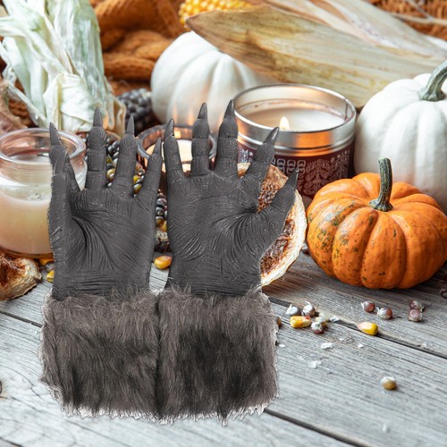 Gants De Loup-garou Animal Cosplay Party Costume Props Pattes Grises | eBay