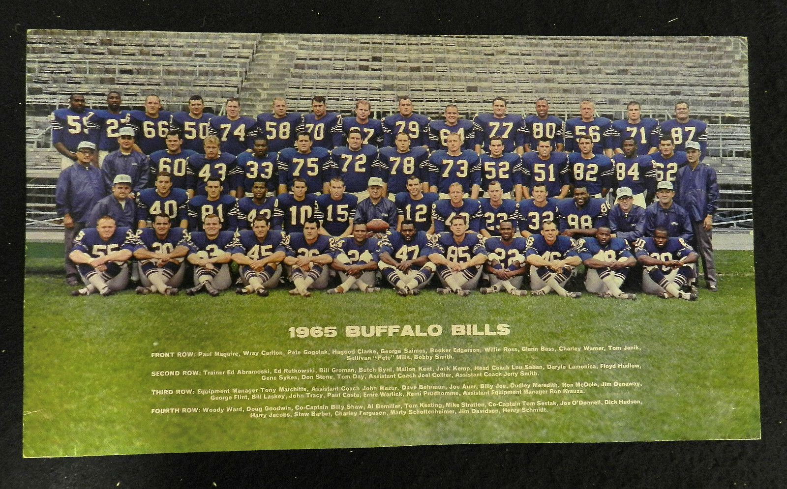 1965 Buffalo Bills AFL Football Team Photo Rare | eBay