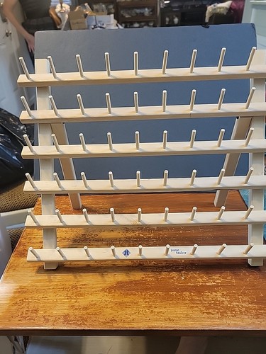 June Taylor 60 Spool Wood Thread Holder Rack (Stand or Hang) Sewing ...