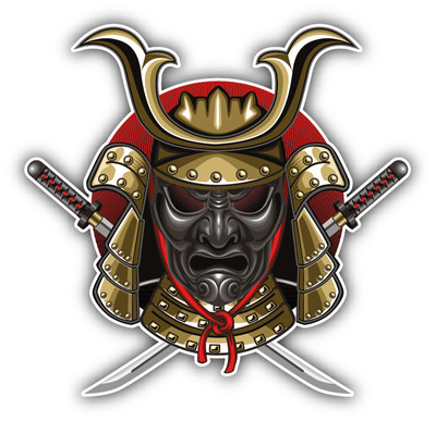 Samurai Mask Katana Car Bumper Sticker Decal 5'' x 5'' | eBay