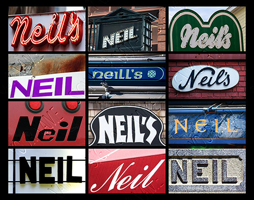 NEIL Name Poster featuring photos of actual signs | eBay