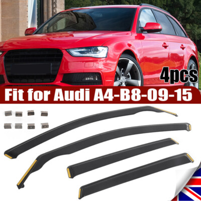 4pcs Wind Rain Sun Deflector Tinted For Audi A4 B8 Avant 5-Door Estate ...