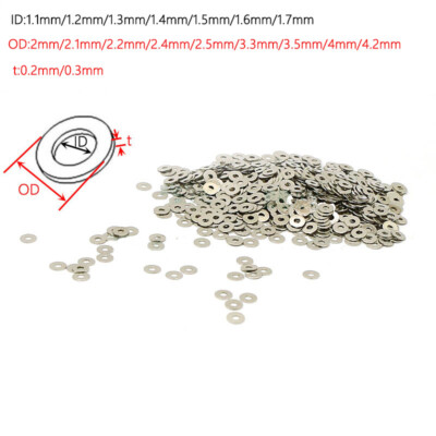 100PCS Flat Shim Washers 0.2mm/0.3mm Thickness Mini Micro Washer For ...