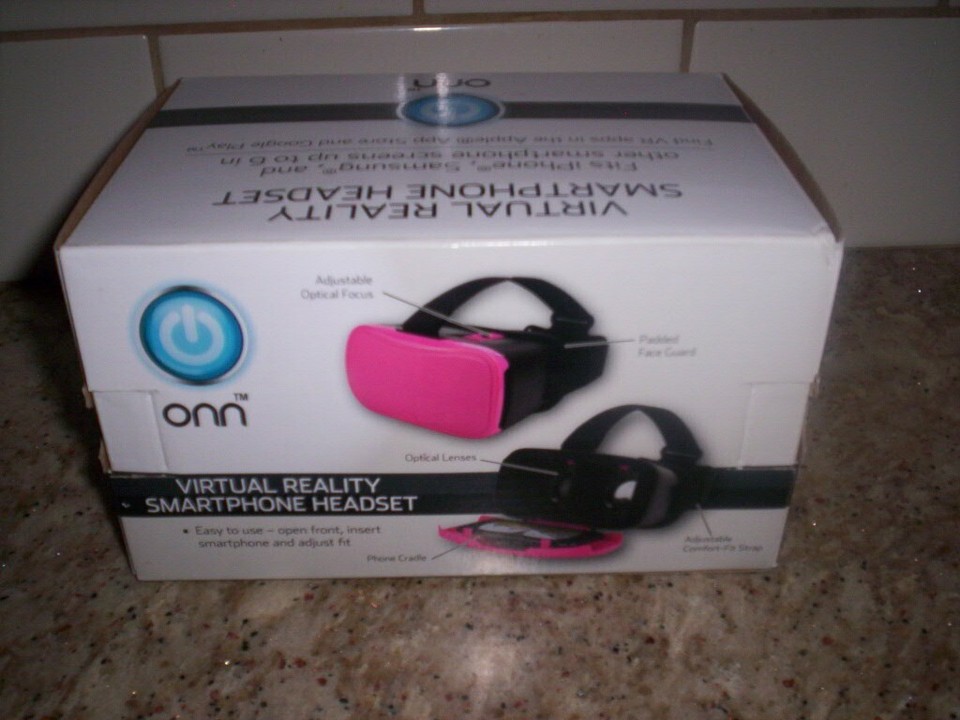 ONN Virtual Reality SmartPhone Headset - HOT PINK -New in box Gaming VR ...