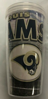 St. Louis Rams NFL 16 oz Plastic Travel Tumbler Cup With Lid New FREE ...