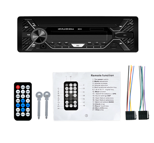 12V 1 Din Car Radio Bluetooth Stereo FM/USB/AUX/SD In-dash Head Unit ...