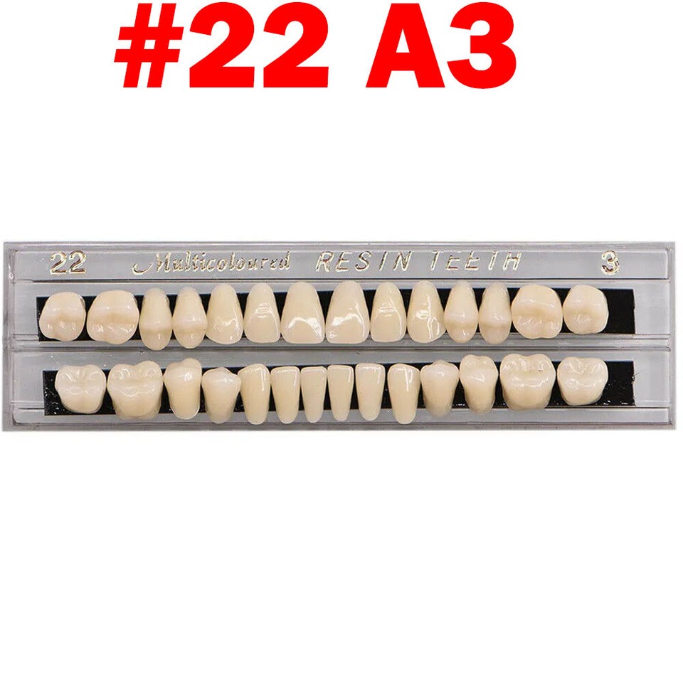5 Sets Dental Acrylic Resin Denture A2 A3 Shade False Teeth Full Set ...