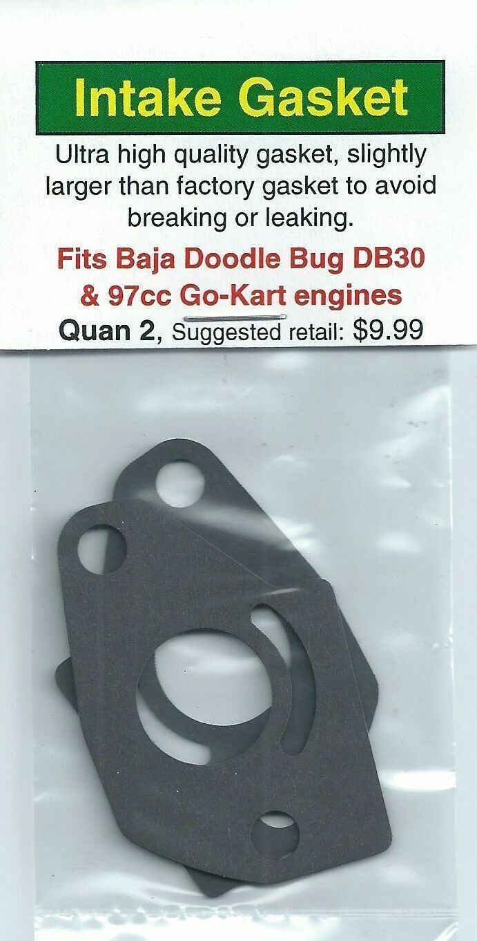 Baja Doodle Bug DB30 & 97cc Go-Kart Intake Manifold Gasket 2 Pack NIP ...