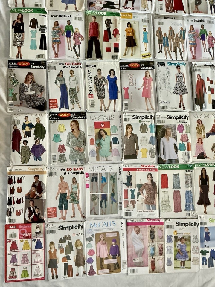 Lot of 100 Assorted Uncut Sewing Patterns McCall's Simplicity Butterick ...