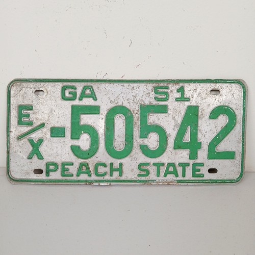 Vintage Georgia License Plate 1951 Peach State Commercial Vehicle E/X ...